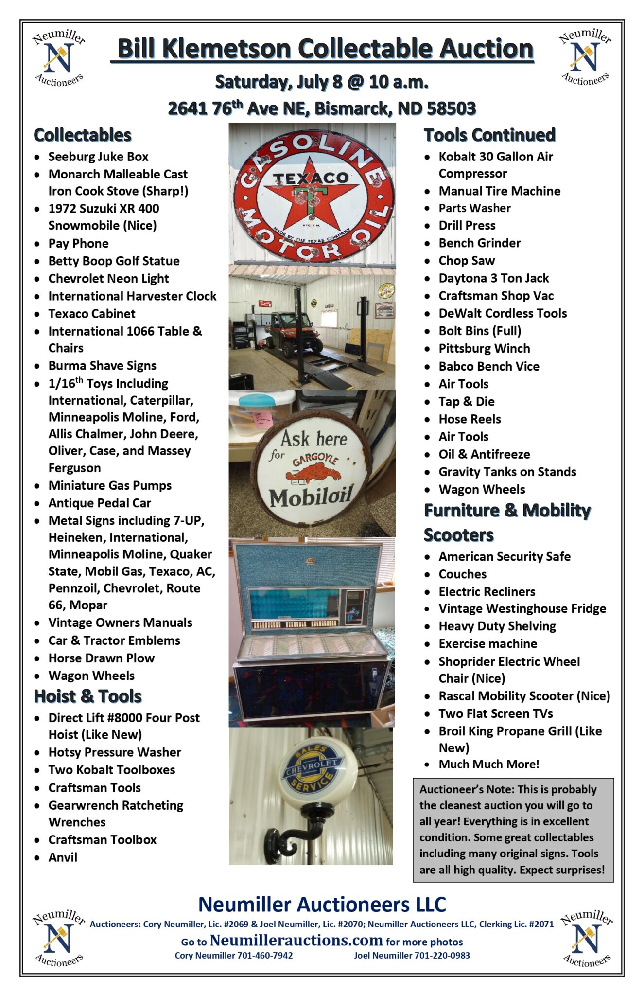 Bill Klemetson Collectable Auction - Welcome to Neumiller Auctioneers LLC